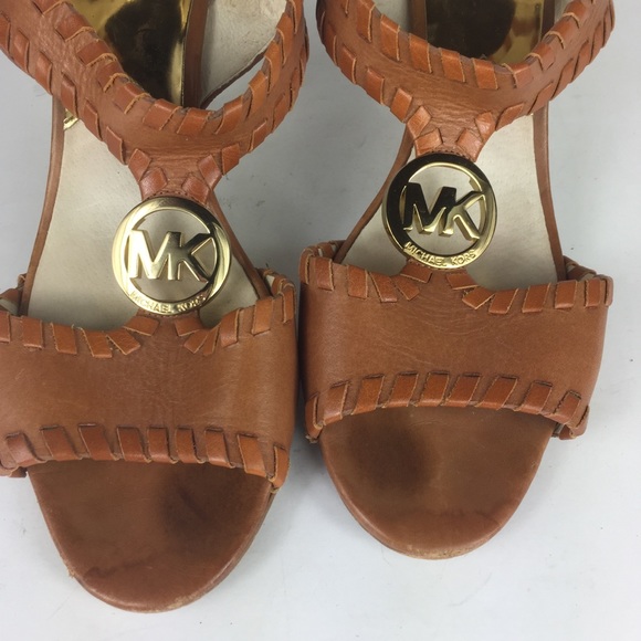 MICHAEL Michael Kors | Shoes | Michael Kors Brown Open Toe Logo ...